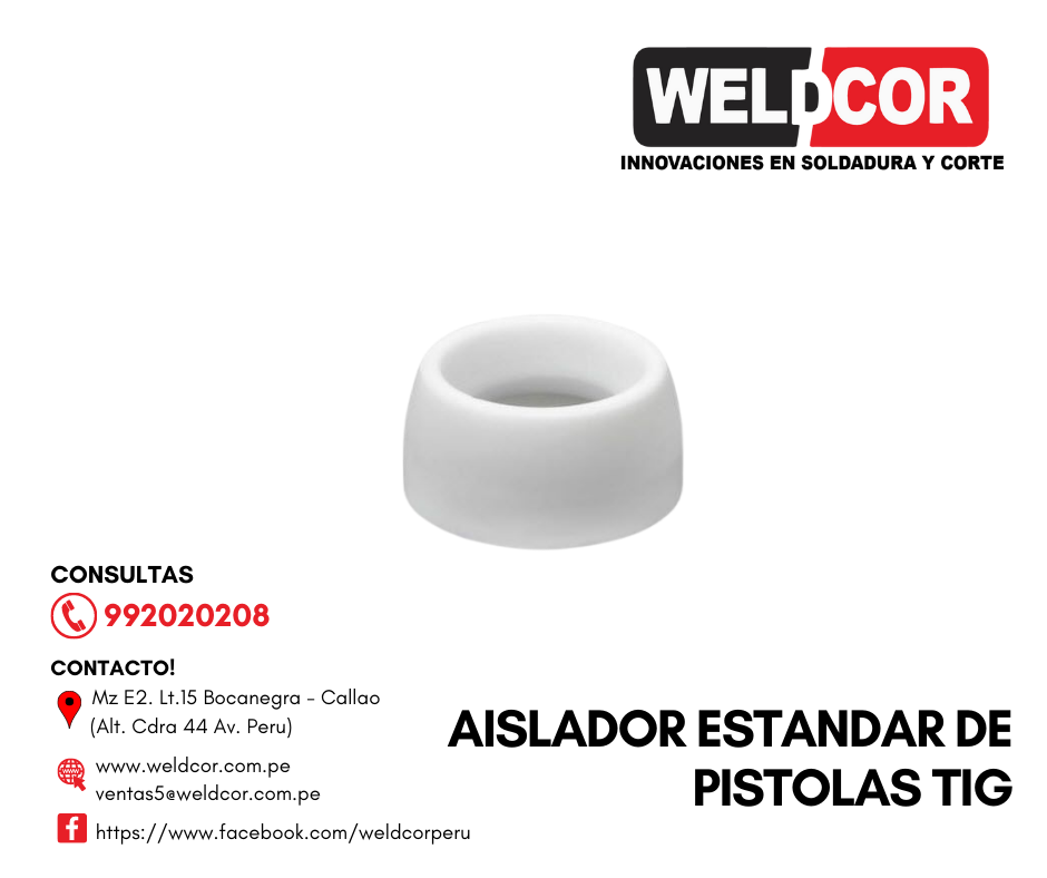 18CG AISLADOR ESTANDAR DE PISTOLAS TIG – Weldcor