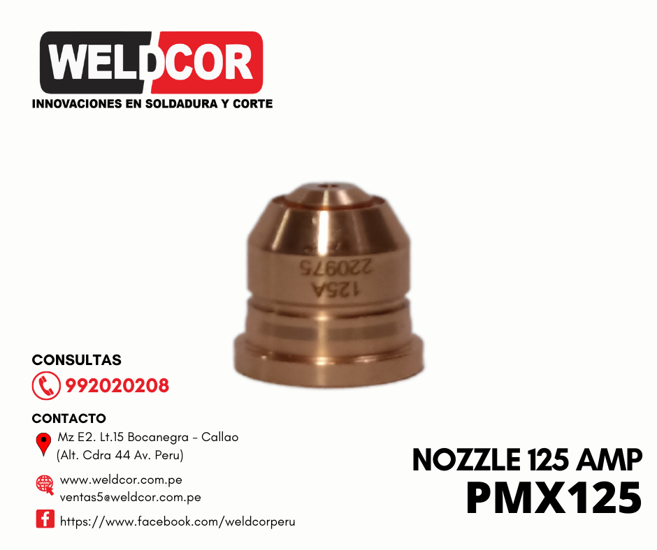 220975 NOZZLE 125 AMP PMX 125 – Weldcor