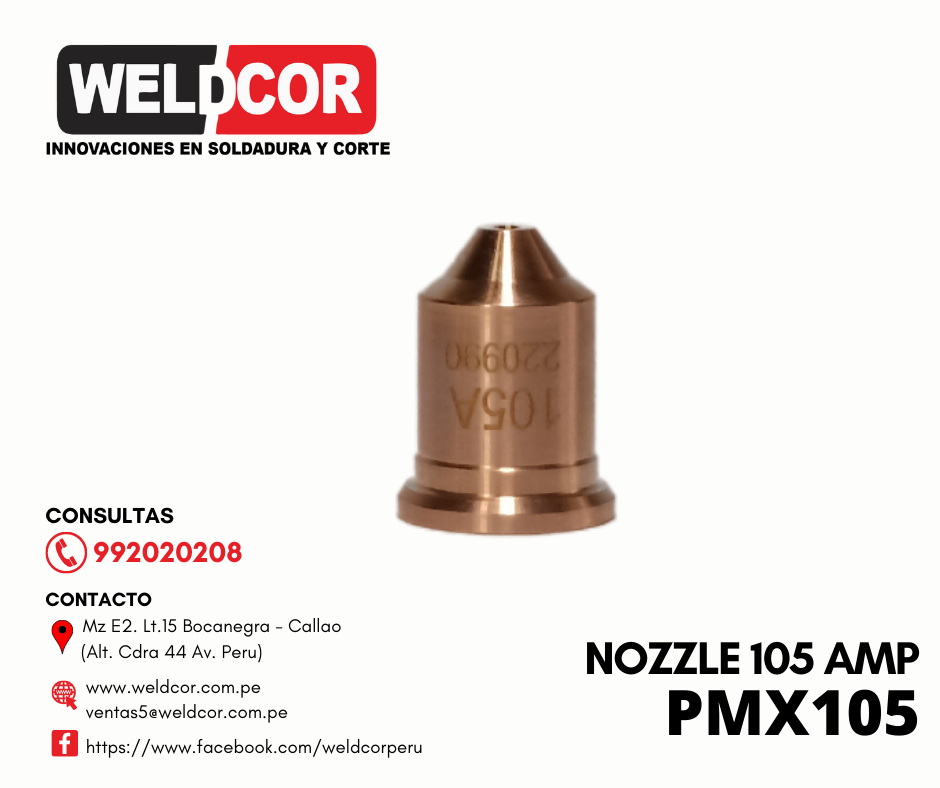 220990 NOZZLE 105 AMP PMX 105 – Weldcor