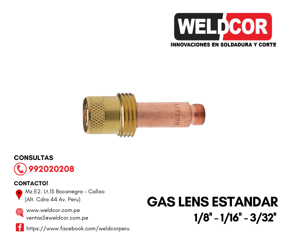 45V26 GAS LENS ESTANDAR – Weldcor