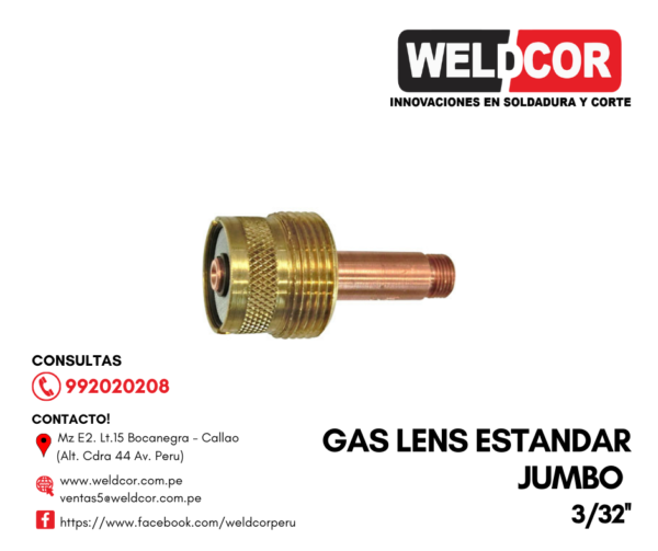 45V64 GAS LENS ESTANDAR JUMBO 3-32» – Weldcor