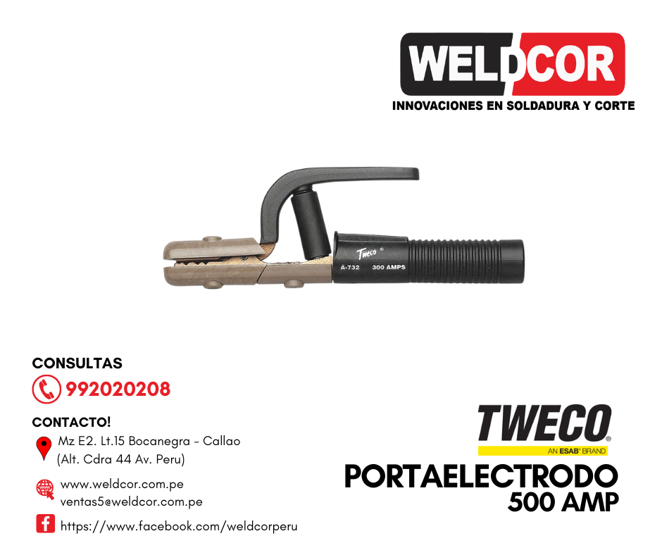 A-38-HD PORTAELECTRODO 500 AMP MARCA TWECO – Weldcor
