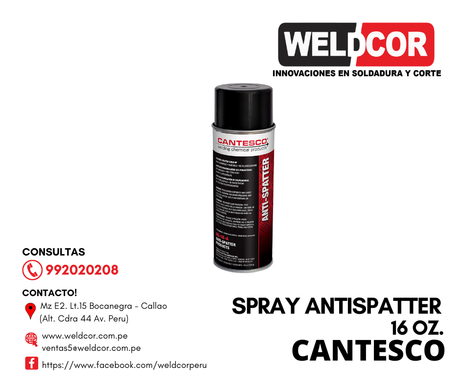 AS-16-A ANTISPATTER SPRAY 16 OZ. CANTESCO – Weldcor