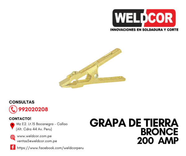 ECGM20 GRAPAN DE TIERRA BRONCE 200 AMP – Weldcor