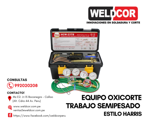 HCW-23TB EQUIPO OXICORTE TRABAJO SEMIPESADO ESTILO HARRIS – Weldcor