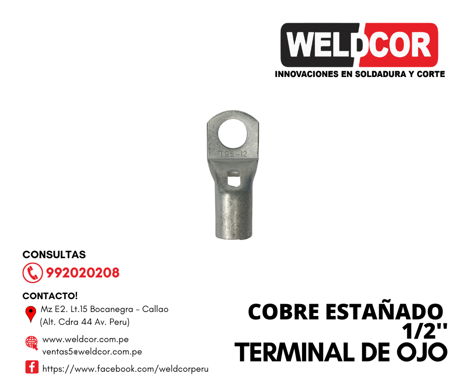T95-12 TERMINAL DE OJO COBRE ESTAÑADO 1-2 – Weldcor